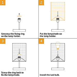 Kukobo Bedside Table Lamp with Wireless Charger, Touch Control Table Lamp for Bedroom Living Room, 3 Way Dimmable Nightstand Lamp with Type C + USB Port and 2 AC Outlets, 6W Blub Inclued(Black).