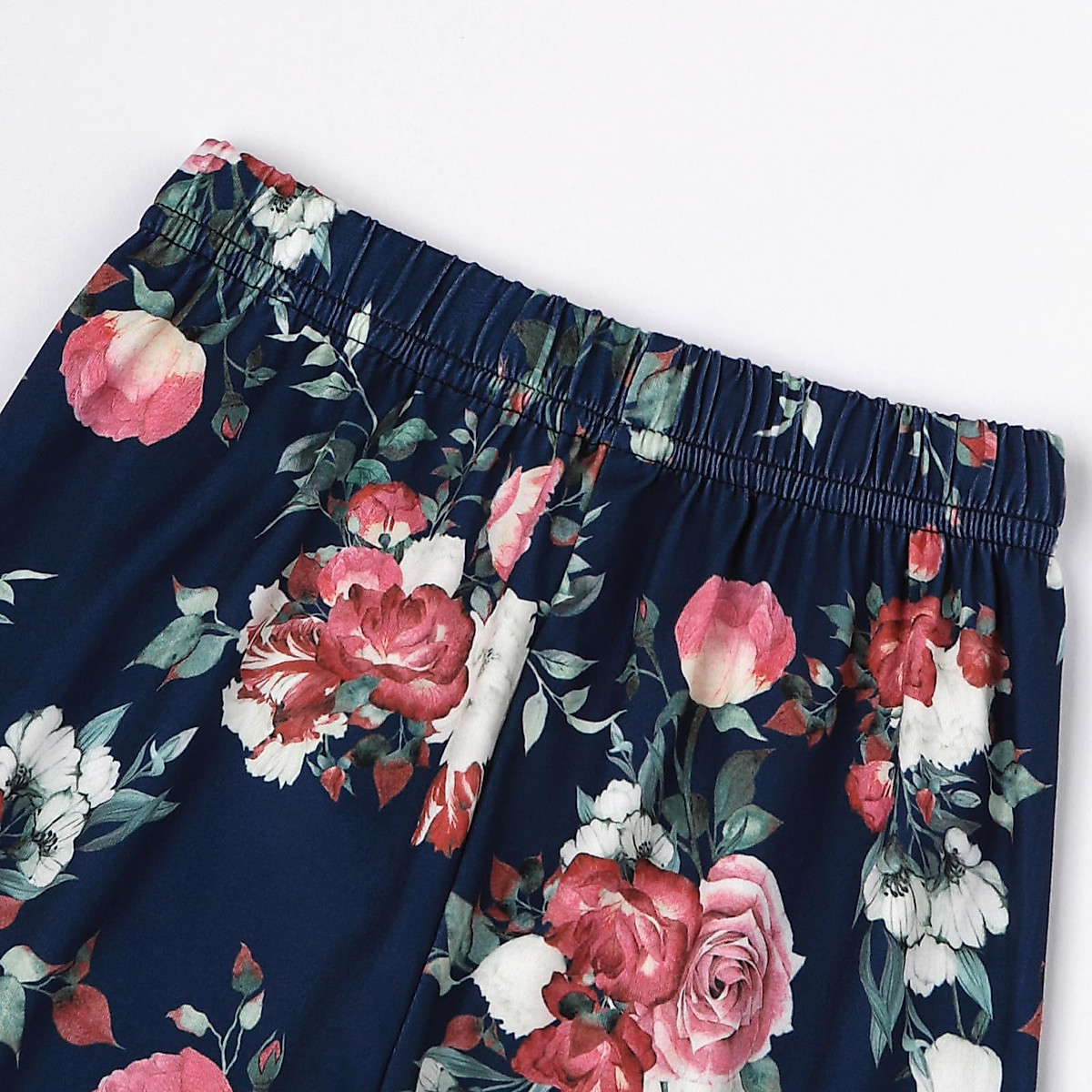 Yoxindax Toddler Kid Girl Clothes Bell sleeves Ruffle High Low Bowknot Solid Top Floral Print Leggings Fall Winter Outfit Set(5-6t)