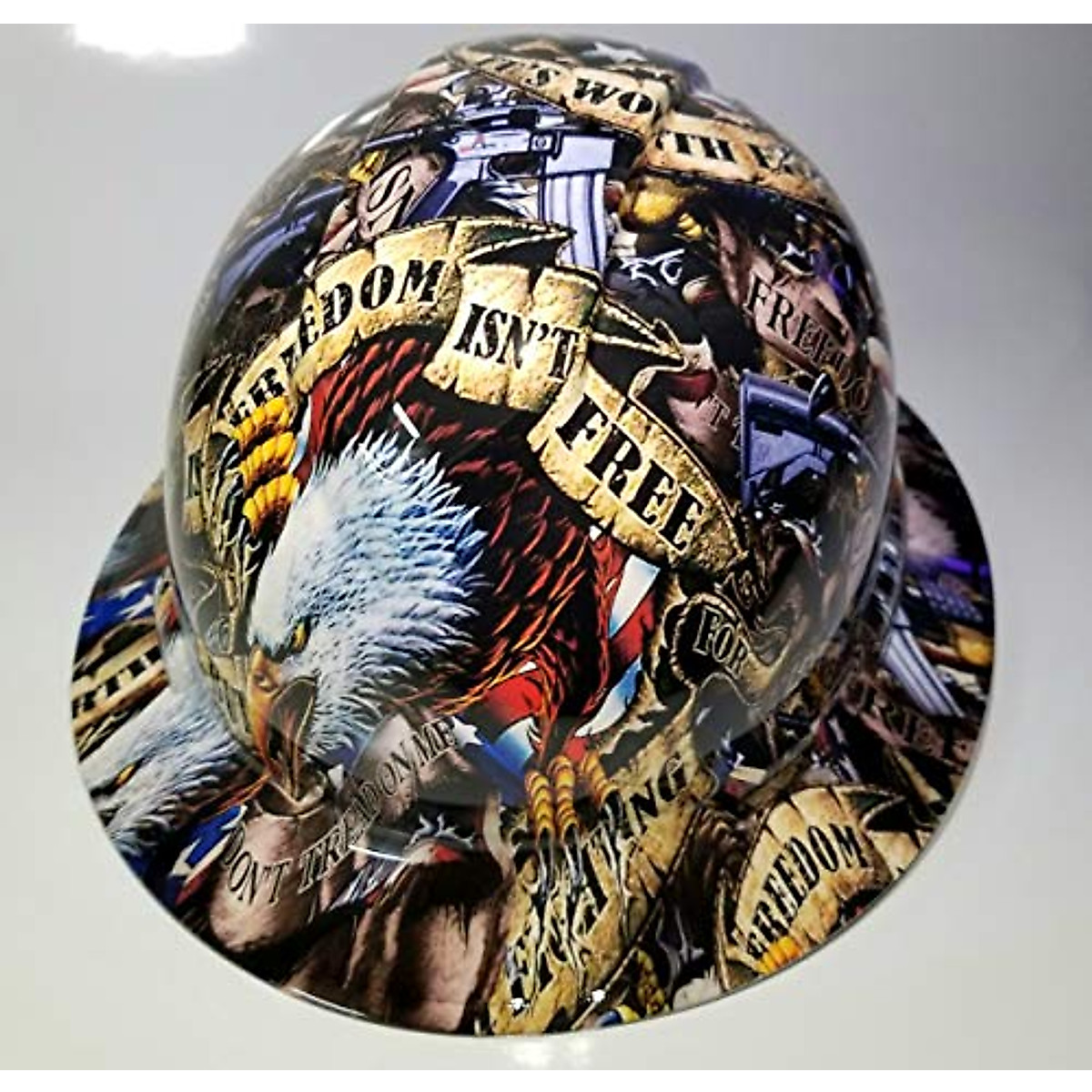 Wet Works Imaging Customized Pyramex Full Brim Freedom ISNT Free with Ratcheting Suspension Custom LIDS Crazy Sick Construction PPE