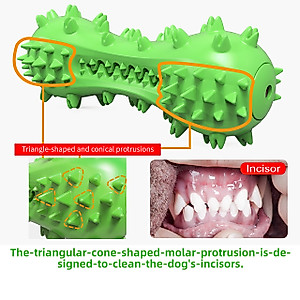 N/C Dog Toothbrush, Dog Toothbrush Toy for Dog Teething Cleaning, Puppy Teething Chew Toys, Dental Oral Care for Small Medium Dogs.(Green)