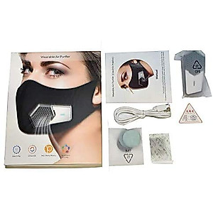 Ruishenger Personal Wearable Air Purifiers Maskes,Portable Mini air Purifier,Cycling,Running,Mountaineering,Outdoor sports,Tourism (SET,Black)