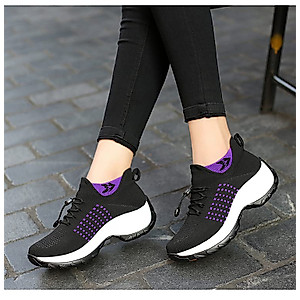Women’s Ortho Stretch Cushion Shoes ComforthoFit Cloud Pro Ergonomic Pain Relief Footwear Running Lightweight Tennis Shoes Purple