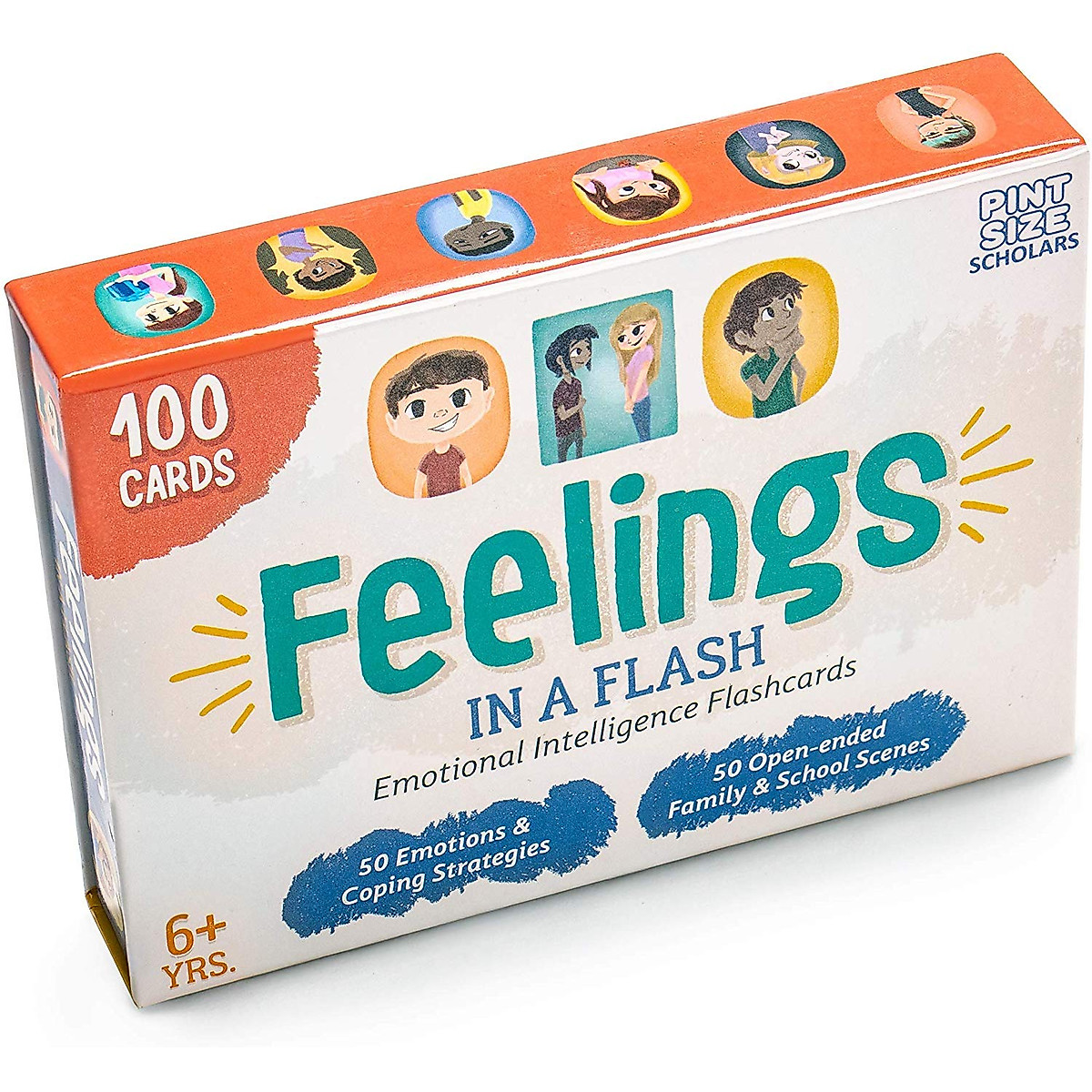 Feelings in a Flash - Emotional Intelligence Flashcard Game - Toddlers & Special Needs Children - Teaching Empathy Activities, Coping & Social Skills - 50 Scenario Cards, 50 Reaction Faces
