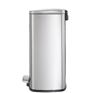 Casa Andrea Milano 13-Gallon Soft-Close, Smudge Resistant Trash Can Step-on Pedal, Soft Closure, Large and Space-Saving