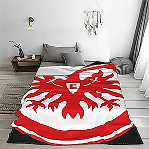 Bundesliga Eintracht Frankfurt Fleece Throw Blanket Soft and Warm Flannel Plush Blanket Couch Sofa Bedding for Kids Adult, Black, 50x40