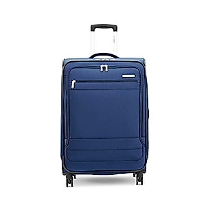 Samsonite Aspire DLX Softside Expandable Luggage with Spinner Wheels, Checked-Large 29-Inch, Blue Depth