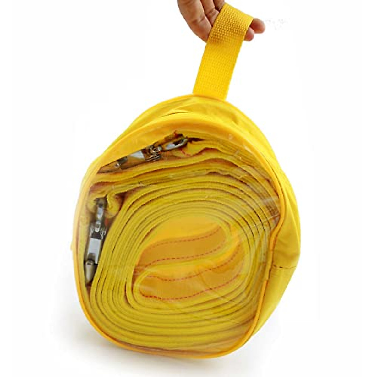 Heavy Duty Tow Strap with Safety Hooks | 1.8” x 13’ | 11000 LB Capacity , Tow Rope Yellow Shackle for Vehicle Recovery, Hauling, Stump Removal & Much More,Best Towing Accessory for Car