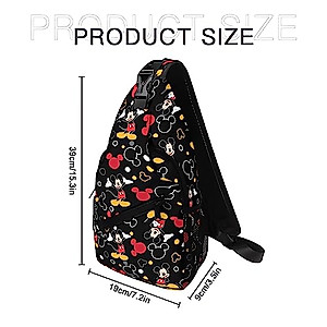 QANPE Cartoon Sling Bag Cute Crossbody Sling Bags for Women Men Travel Hiking Sling Backpack
