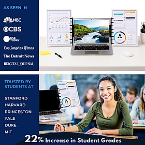 Note Tower Monitor Document Paper Holder for Typing - Sticky Note Organizer - Mounts to Laptops & Desktop Monitors, Reduces Eye and Neck Strain - Black