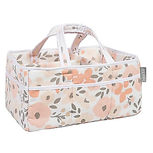 Trend Lab Blush Floral Storage Caddy for Diaper Changing and Organizer for Newborn Essentials, 12 in x 6 in x 8 in (103701)