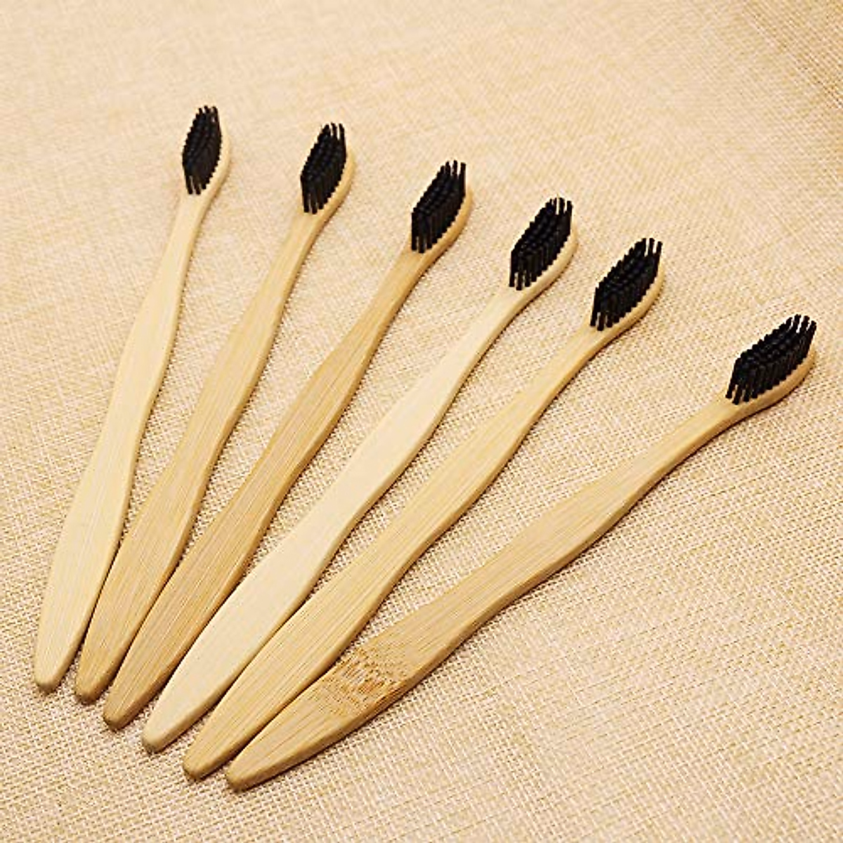 N-amboo Hard Toothbrush Bamboo Toothbrush for Adult Manual Toothbrsuh Hard Bristles Pack of 6