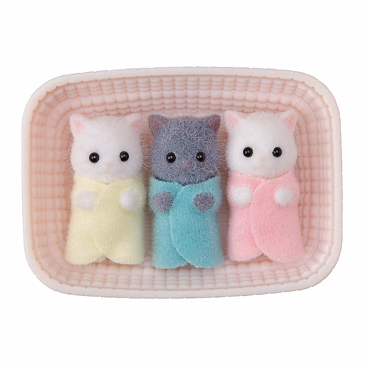 Calico Critters Persian Cat Triplets - Collectible Dollhouse Figures with Cradle Accessory