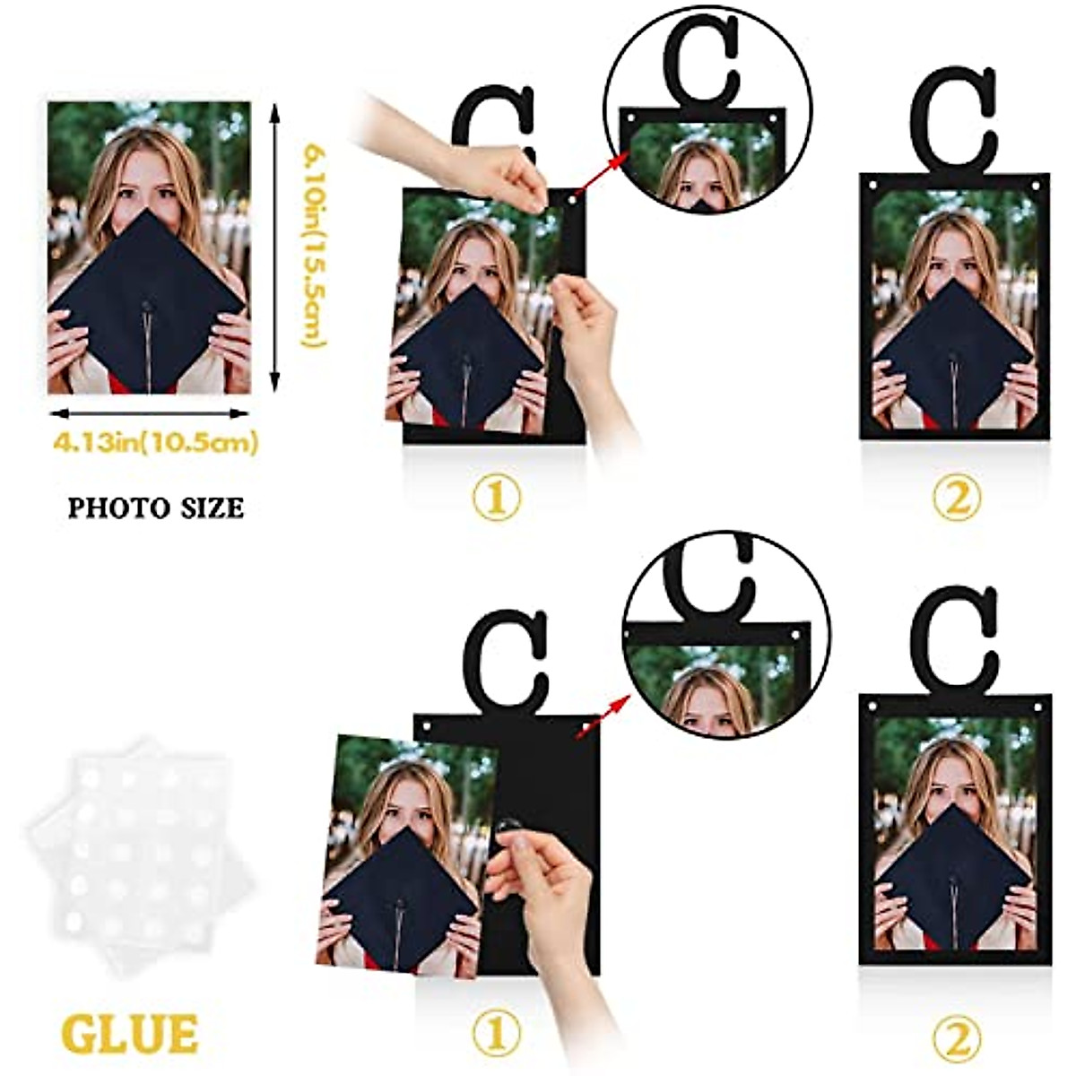 Class Of 2022 Photo Banner - Congrats Grad Perfect Graduation Decor Party Supplies Black