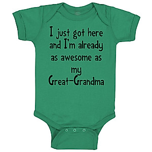 Cute Rascals Got Already As Awesome As Great-Grandma Baby Bodysuit One Piece Kelly Green 6 Months