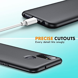 Dioxide Compatible for OnePlus Nord N100 Phone Case with Screen Protector, Soft TPU Silicone Case Shockproof Non-Slip Camera Protective Case Slim Cover for OnePlus Nord N100 Phone Case, Black