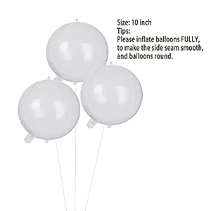 4D Clear Transparent Balloon 10 inch Mylar Helium Foil Balloon for Birthday Wedding Baby Shower Party Favor Supplies, Pack of 20