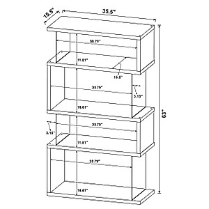 Coaster Home Furnishings Emelle 4-Shelf Bookcase with Glass Panels Grey Driftwood