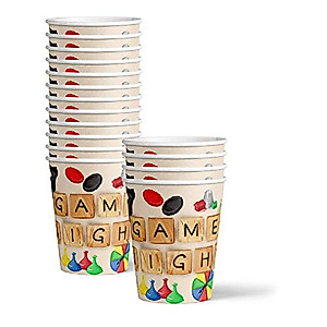 Game Night Party Supplies Set Plates Napkins Cups Tableware Kit for 16