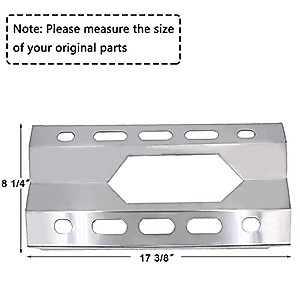Hisencn Repair Parts for Costco Kirkland 720-0108, Nexgrill 720-0011, 720-0047-U Gas Grills, Replacement Stainless Steel Burner Tube, Heat Plate Tent, Temp Gauge Heat Indicator 22551, NGB1, NGSHP3