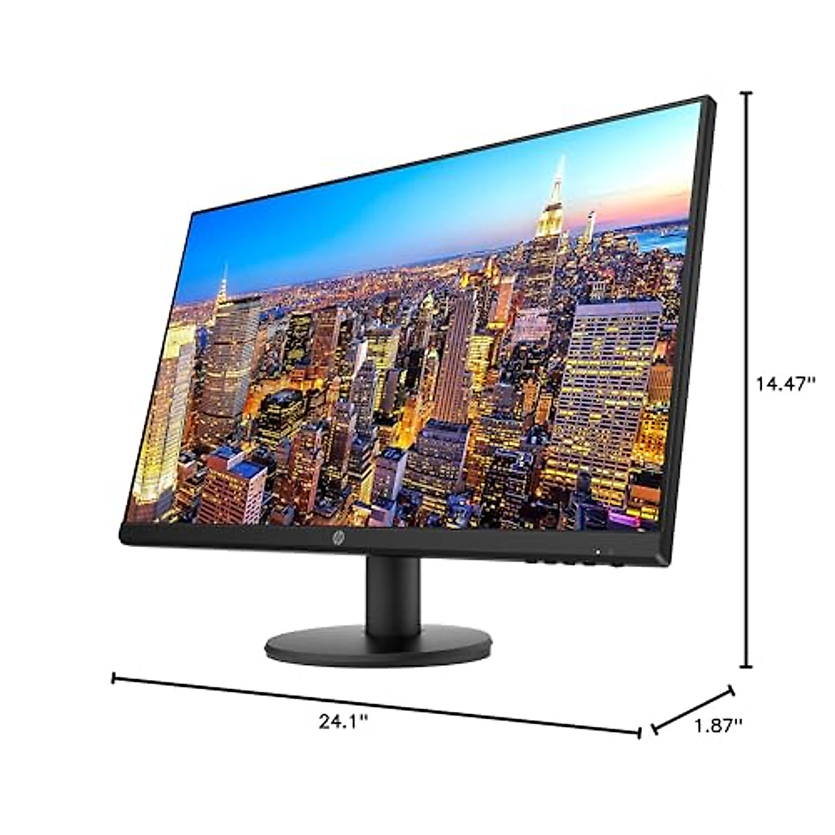 HP P27v G4 27 Inch IPS LED Backlit Monitor 2-Pack Bundle with FHD 1920 x 1080, Blue Light Filter, HDMI, VGA
