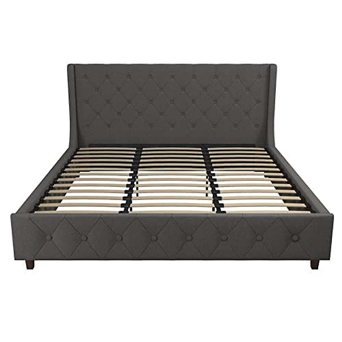 COSMOLiving by COSMOPOLITAN Mercer Upholstered Bed - King - Grey Linen