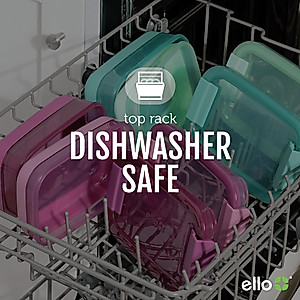 Ello 2-Pack Bento Box Lunch Stack Plastic Food Storage Container, Raspberry, Leak-Proof, BPA-Free, Freezer, Microwave and Dishwasher Safe