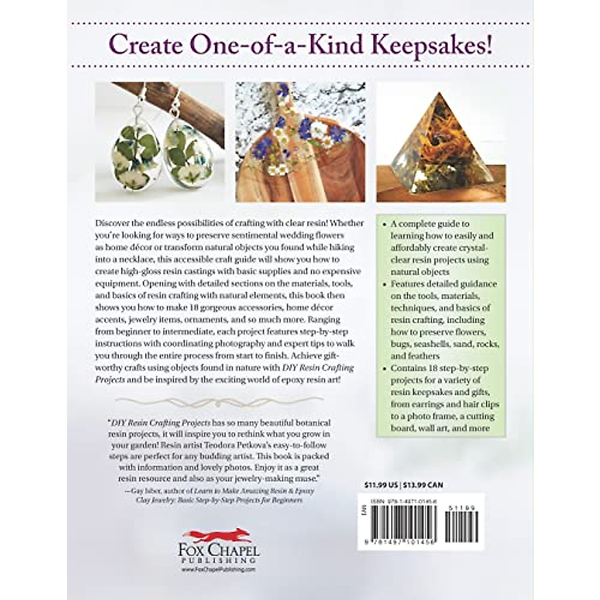 DIY Resin Crafting Projects: A Beginner's Guide to Making Clear Resin Jewelry, Paperweights, Coasters, and Other Keepsakes (Fox Chapel Publishing) Preserve Flowers, Feathers, Clovers, Shells, and More