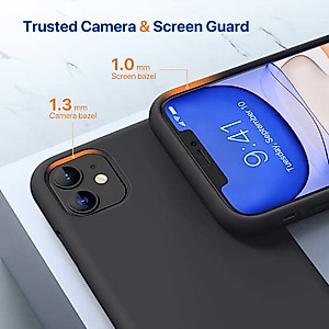 Miracase Liquid Silicone Phone Case Compatible with iPhone 11 6.1 inch(2019), Gel Rubber Full Body Protection Cover Case Drop Protection Case (Black)