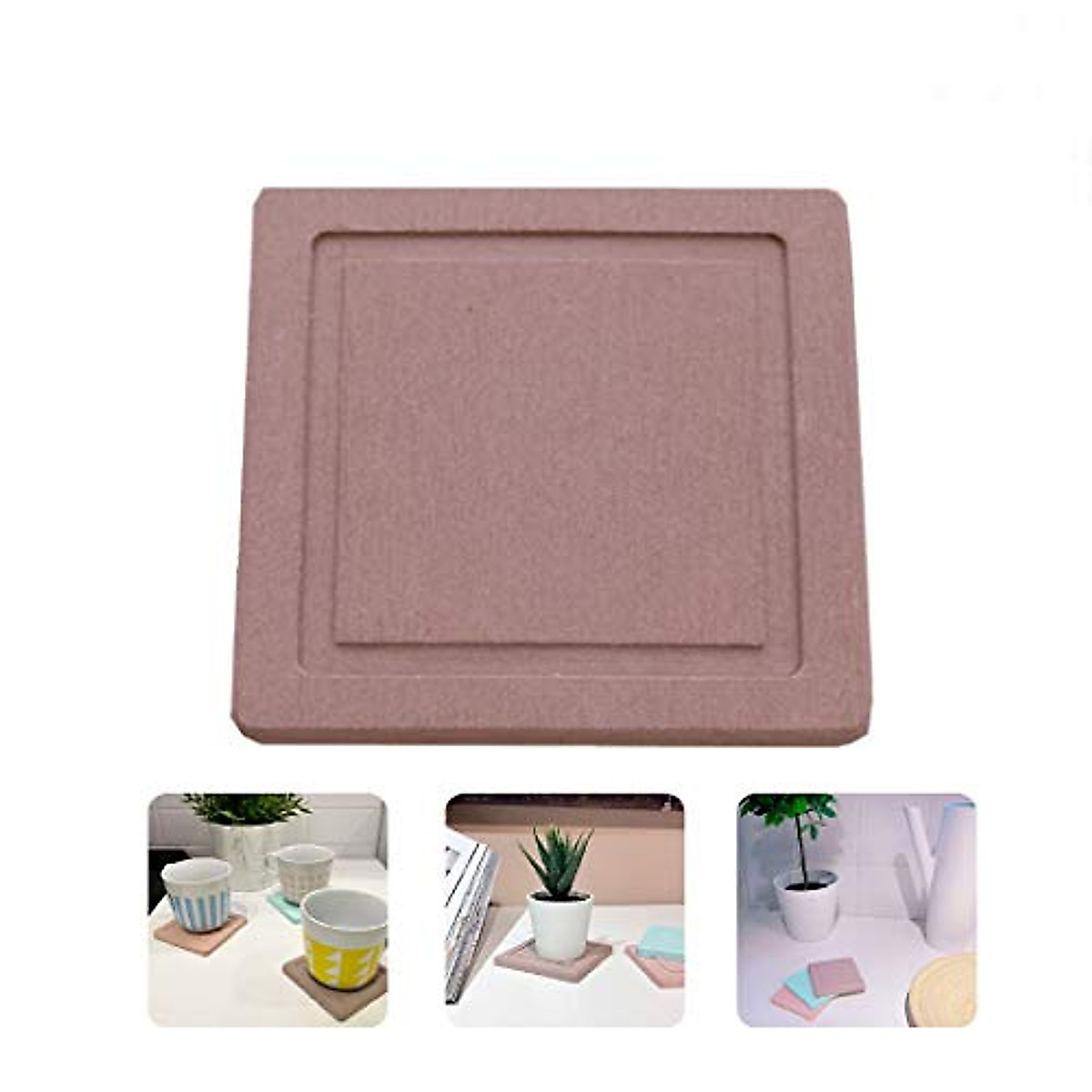 Sunny Eli Diatomite Cup Coaster Mat 2 Pack, Coasters for Drinks, Diatomite Cup Holder Mat, Coasters, Fast Water Absorbent Coasters, Self-Dry Diatomaceous Cup Holder, Small Plant Tray (Desert Mauve)