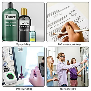 Portable Sticker Printer - Mini Instantly Print Customized Sticker, Bluetooth Wireless Sticker Printer for Office Home Organization, Pocket Thermal Printer Compatible with iPhone/Android (White)