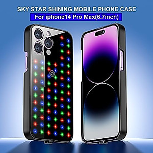 YOLOLAND iPhone 14 Pro Max Phone Case, RGB Led Luminous Phone Case, Starry Sky Shining, Colorful Flashes