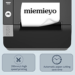 miemieyo POS Printer, 80mm USB Thermal Receipt Printer, Ethernet (LAN) Thermal Receipt Printer,Restaurant Kitchen Printer with Auto Cutter Support Cash Drawer, Thermal Pos Printer for Windows/Linux