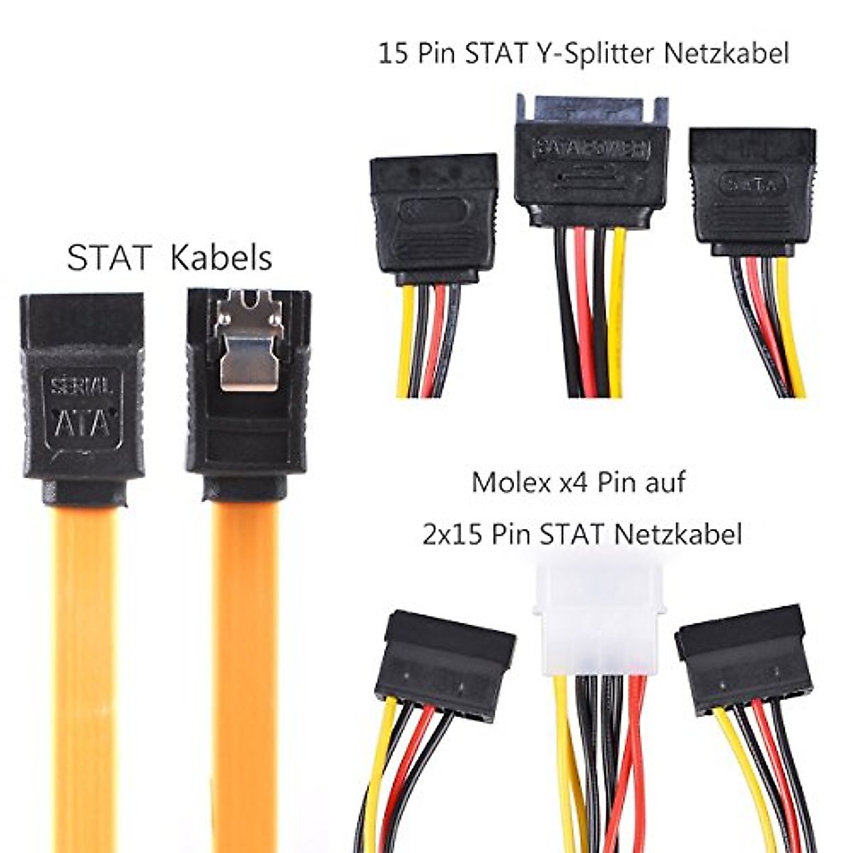 UCEC SSD Mounting Bracket kit 2.5 to 3.5 Hard Drive Adapter (SATA Data Cables and Power Cables Included) (2 x Bracket Conversion Frame)