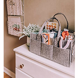 Premium Craft Supplies Storage Organizer with Zipper Pocket | Yarn & Knitting Caddy | Planner Tote | Customizable Compartment | Organize Tape, Needle, Scissors in Zipper Pocket