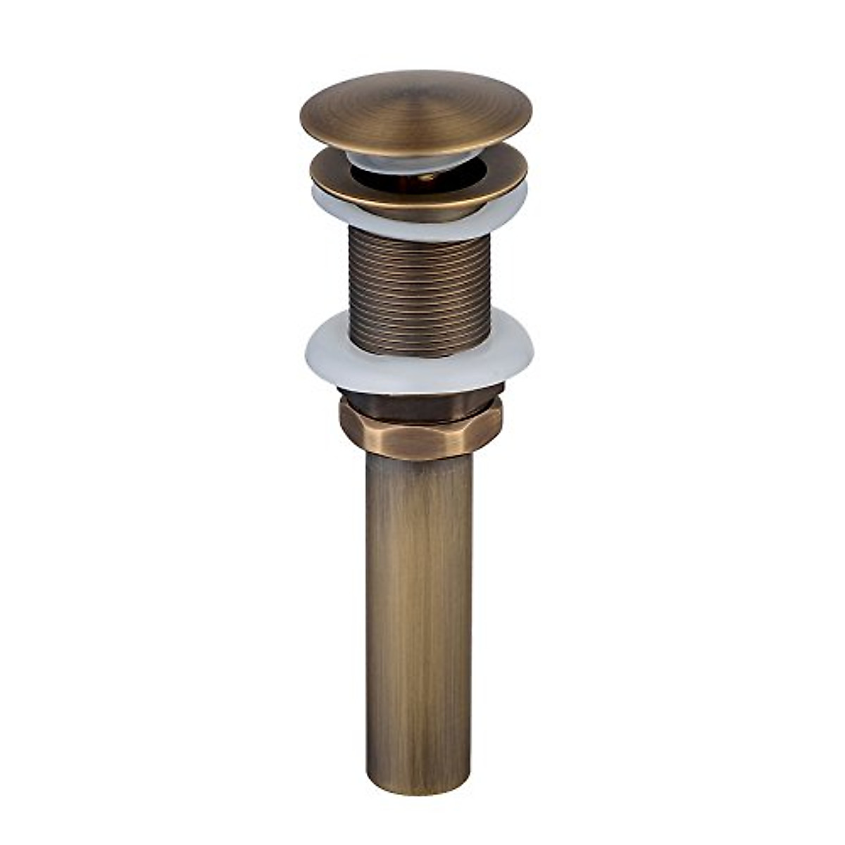 Beelee Bathroom Sink Drains Pop Up Drain with Overflow for Vanity Vessel Sinks Without Overflow, Antique Brass Finish,BLDW9440A