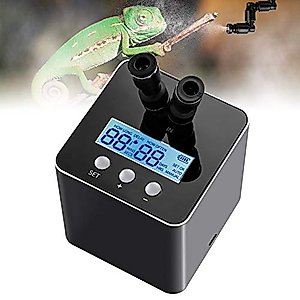 Reptile Humidifier, Reptile Fogger for Terrariums, High-Density Fog Automatic Misting Rainforest Sprayer System with Adjustable Spray Nozzles, Ideal for Paludarium/Vivarium/Reptiles/Amphibians/Herps