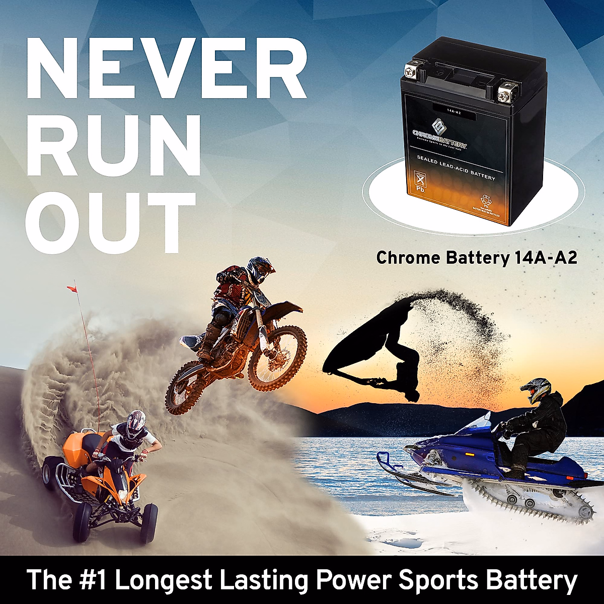 YB14A-A2 12V 190CCA AGM Replacement Battery