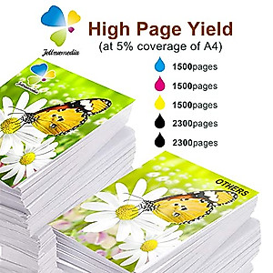 JTM 711XL Compatible Ink Cartridge Replacement for HP 711 711XL CZ133A CZ129A Work with HP Designjet T120 T520 T530 24-in T520 T530 36-in Printer(5-Pack,2 Black,1 Cyan,1 Magenta,1 Yellow)