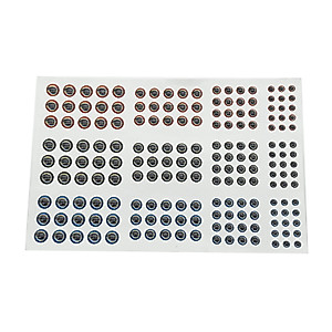 HTHYLURE 732 PCS Fishing Lure 3D Reptile Lure Eye 4 Sets Mixed Colors Lure Eyes Simulation Making Fly Tying Fake Fish Eyes Holographic Fake Eyes 3mm 4mm 5mm 6mm 732pcs