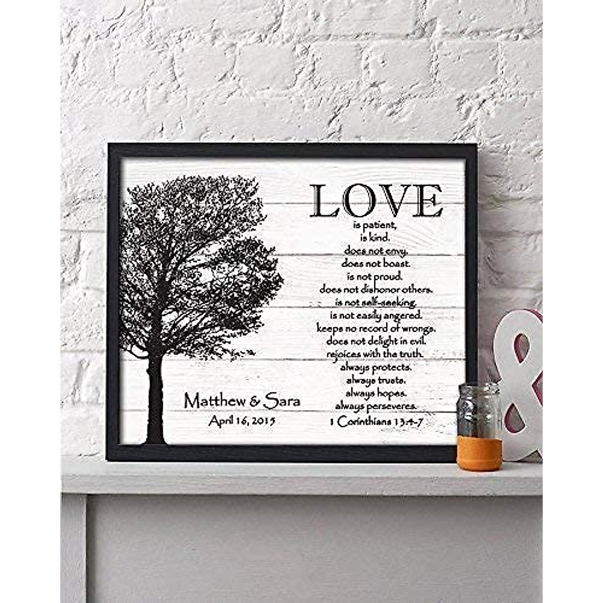 Corinthians Wedding Date Print | Personalized Anniversary Gift | Christian Wedding Gift | Christian Engagement Gift