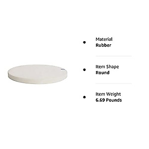 NoTrax 14" Round x 1" Sani-Tuff T45 Natural Rubber Cutting Board, Non-Skid Professional-Grade, Made in USA, T45S4R14BF