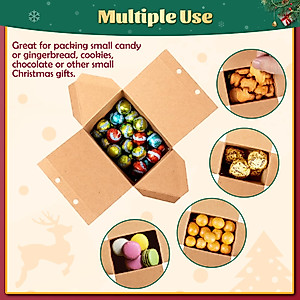 ZMLM Small Christmas Treat Boxes 20Pcs Christmas Gingerbread Boxes with 24 Ornaments Tags, Mini Christmas Gift Boxes Candy Cookie Boxes Kraft Wrapping Paper Gift Wrap Bags for Xmas Party Favors Gifts