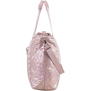 BODHI Township Tote with Removable Zipper Wristlet and Adjustable Crossbody Strap-Pink Geo