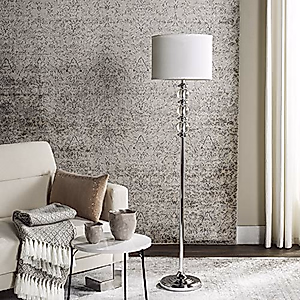 SAFAVIEH Lighting Collection Riga Clear Crystal/ Chrome 60-inch Living Room Bedroom Home Office Standing Floor Lamp (LED Bulb Included)