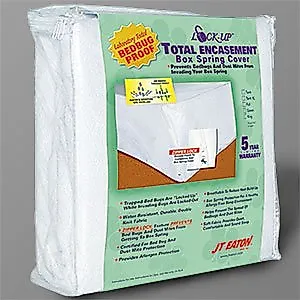 JT Eaton Lock-Up Full Stretch-Knit Polyester Box Spring Cover