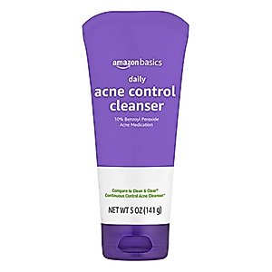 Amazon Basics Daily Acne Control Cleanser, Maximum Strength 10% Benzoyl Peroxide Acne Medication, 5 Fluid Ounces, Pack of 1