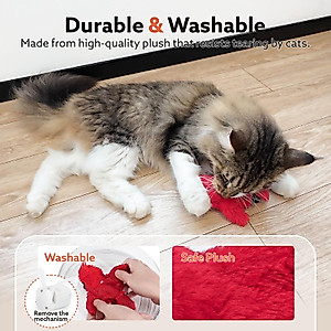 AIPERRO Flapping Cardinal Cat Toys, Interactive Cat Exercise Toy with Lifelike Bird Chirp, USB Rechargeable Automatic Cat Kicker Catnip Toys for Bored Indoor Adult Cats Kittens