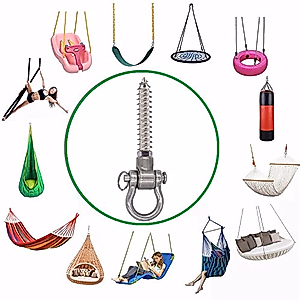 Dakzhou 2 Permanent Anti Rust Bearing Hanger Heavy Duty, 1500 LBS, 180° Swing Hardware, for Yoga Hammock Chair sandbag Playground Accessories
