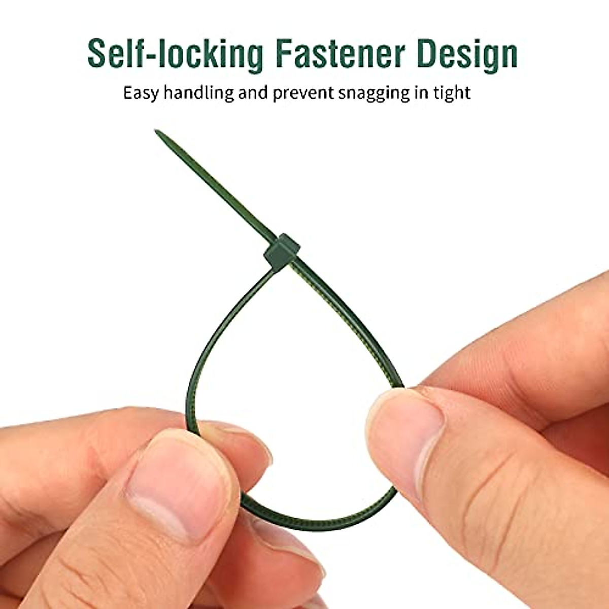 KINGLAKE GARDEN Green Zip Ties 6 Inch 3MM 100 Pack Green Self-Locking Green Nylon Ties,Premium Plastic Wire Ties for Indoor and Outdoor