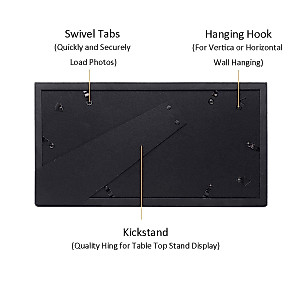 UMICAL 4x6 3-Opening Collage Picture Frame Black Wood Photo Frames for 4x6 Inch Pictures Display Made for Tabletop Stand and Wall Mounting